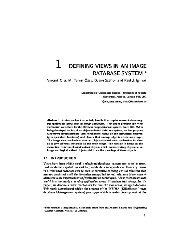 (PDF) 1 Defining Views in an Image Database System