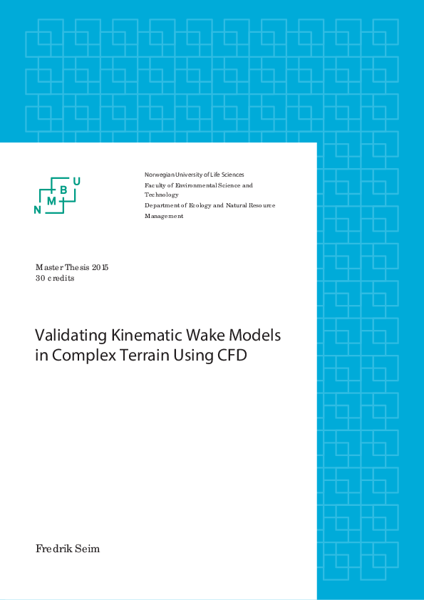 Pdf Validating Kinematic Wake Models In Complex Terrain Using Cfd