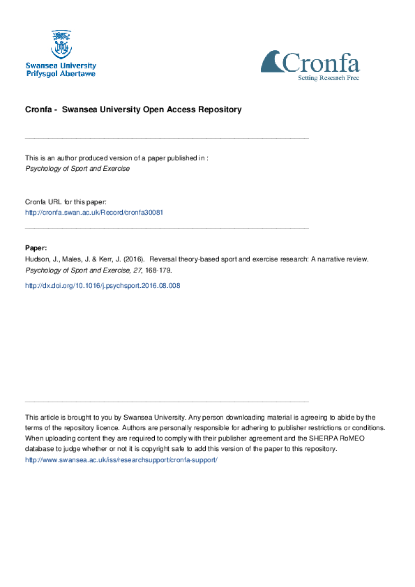 (PDF) Reversal theory-based sport and exercise research: A systematic ...