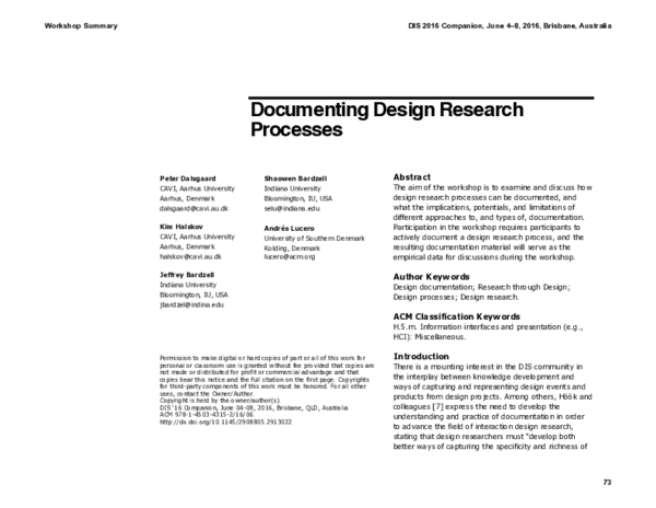 (PDF) Documenting Design Research Processes