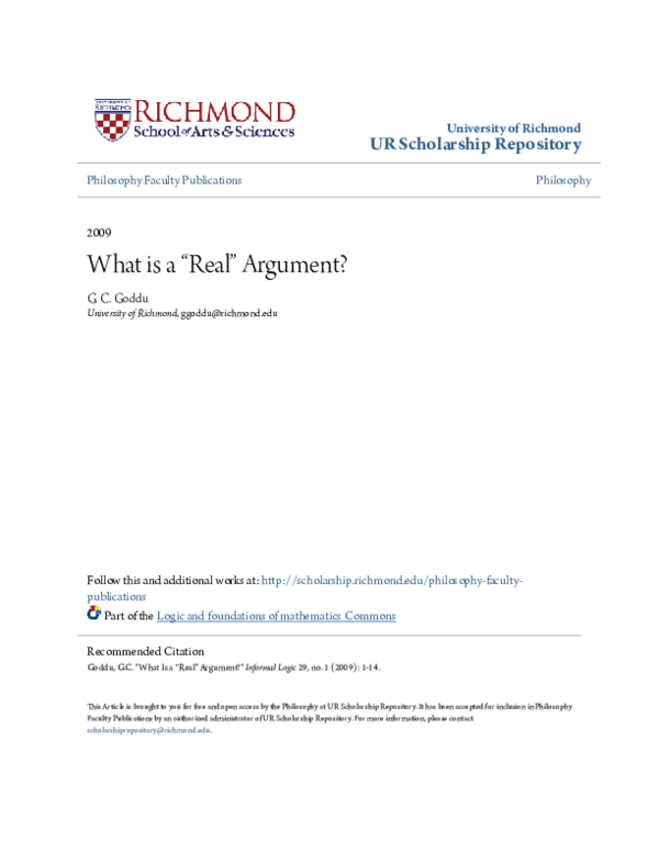(PDF) What is a “Real” Argument?