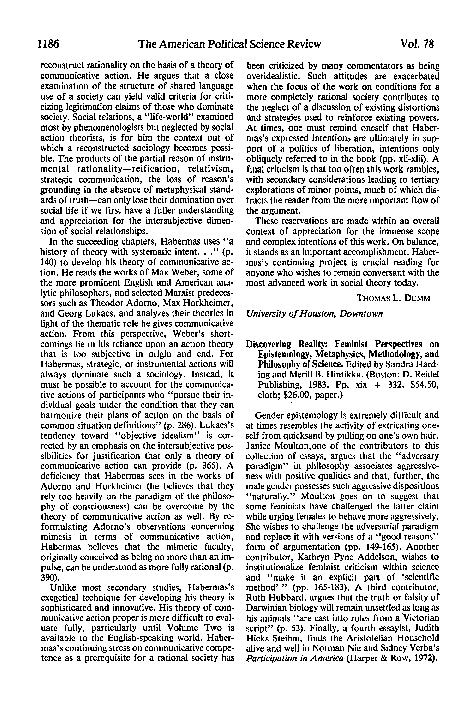 (PDF) Discovering Reality: Feminist Perspectives on Epistemology ...
