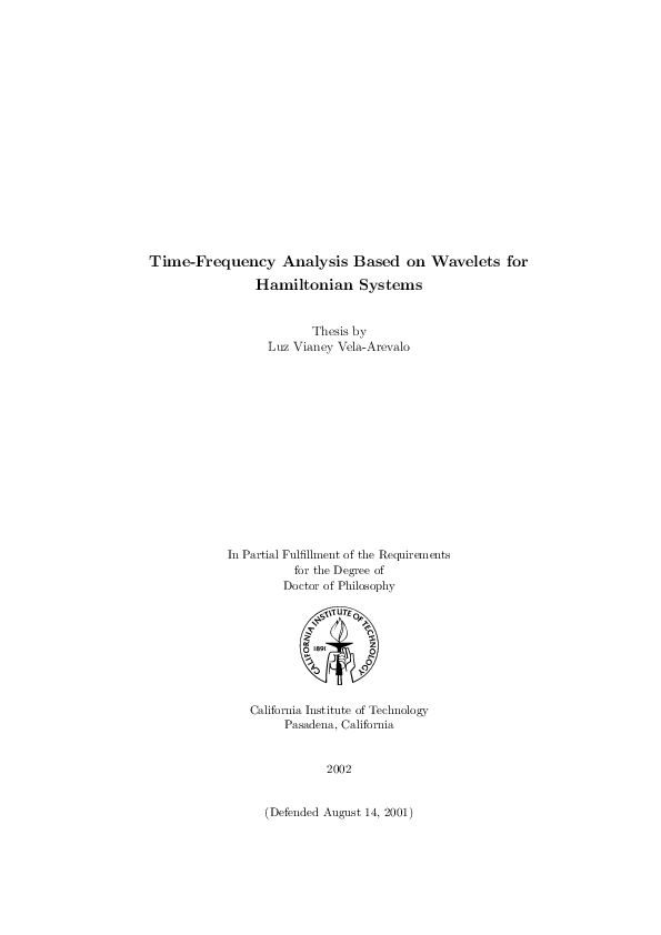 Pdf Time Frequency Analysis Based On Wavelets For Hamiltonian Systems