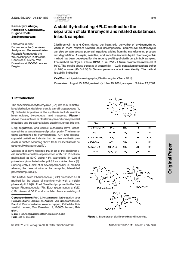 (PDF) A stability-indicating HPLC method for the separation of ...