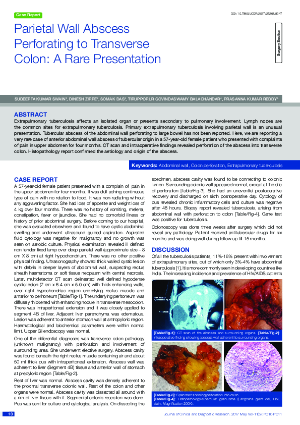 (PDF) Parietal Wall Abscess Perforating to Transverse Colon: A Rare ...