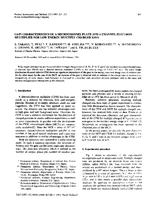 (PDF) Gain characteristics of a microchannel plate and a channel ...