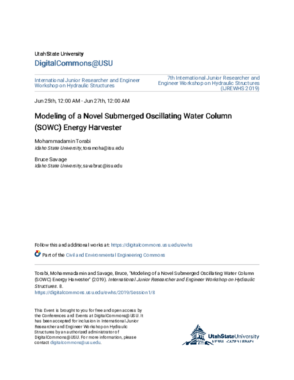 (PDF) Modeling of a Novel Submerged Oscillating Water Column (SOWC ...