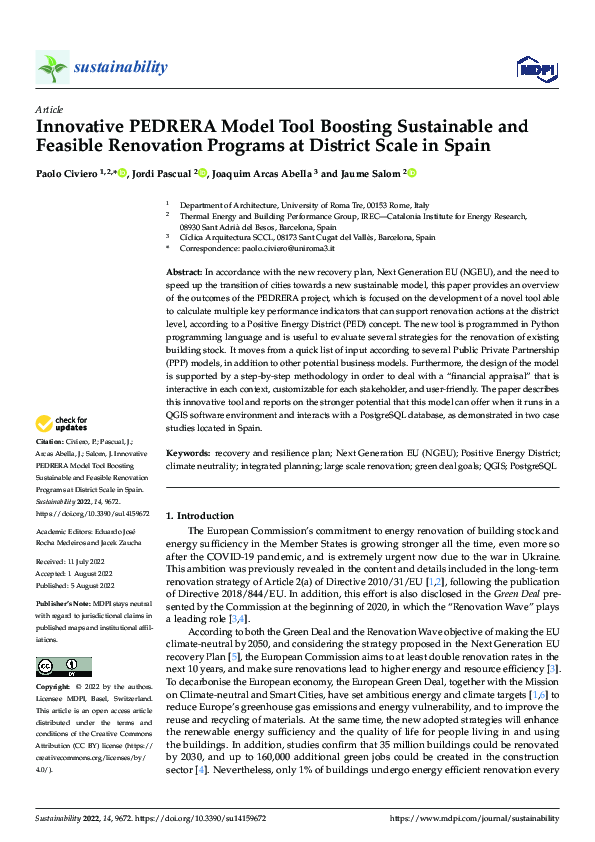 (PDF) Innovative PEDRERA Model Tool Boosting Sustainable and Feasible Renovation Programs at ...