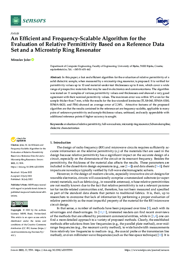 (PDF) An Efficient and Frequency-Scalable Algorithm for the Evaluation of Relative Permittivity ...