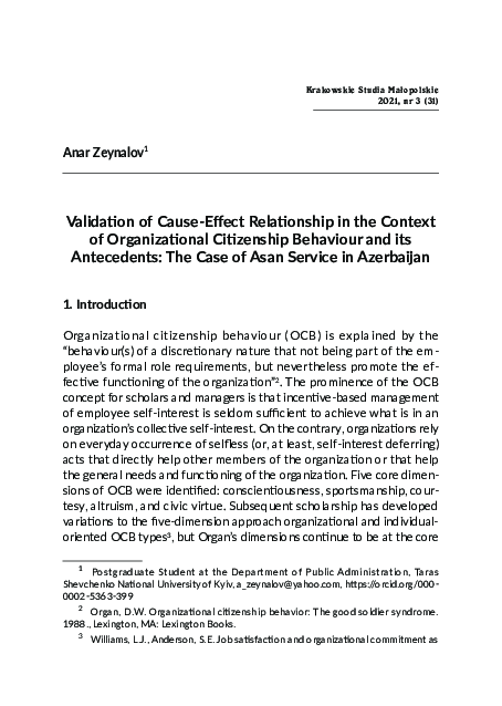 (PDF) Validation of Cause-Effect Relationship in the Context of ...