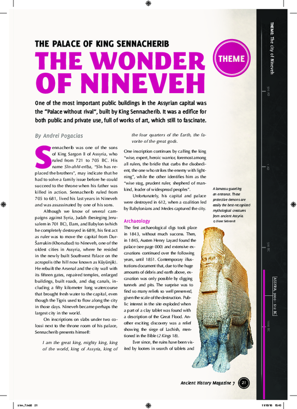 (PDF) The palace of King Sennacherib - The wonder of Nineveh