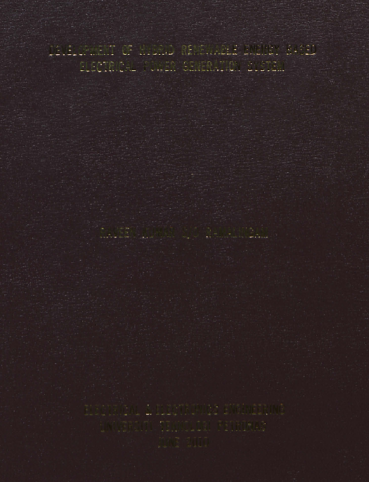 Pdf Development Of Hybrid Renewable Energy Based Electrical Power Generation System