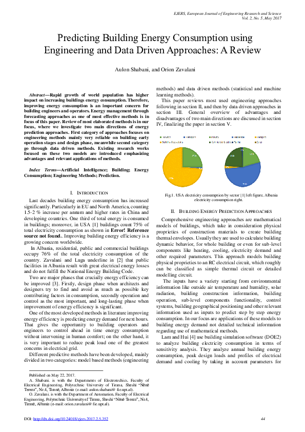 Pdf Predicting Building Energy Consumption Using Engineering And Data