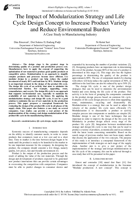 Pdf The Impact Of Modularization Strategy And Life Cycle Design
