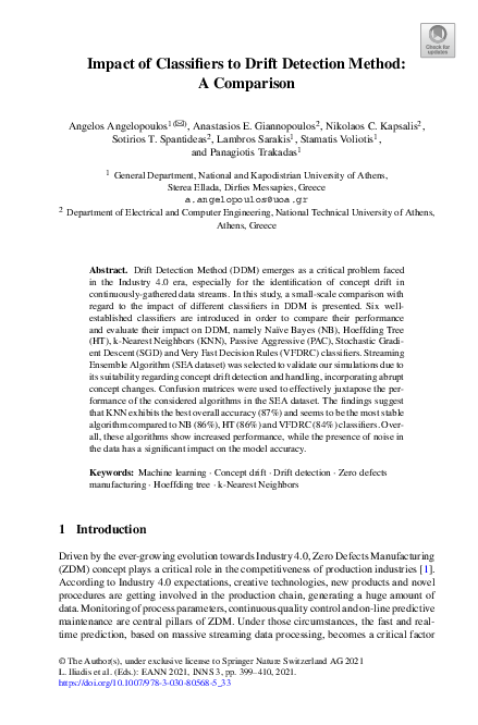 (PDF) Impact of Classifiers to Drift Detection Method: A Comparison