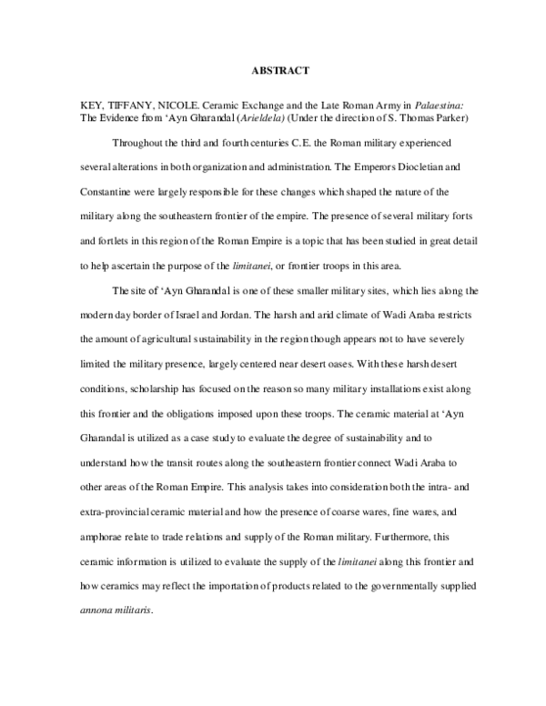 (PDF) Ceramic Exchange and the Late Roman Army in Palaestina: The ...