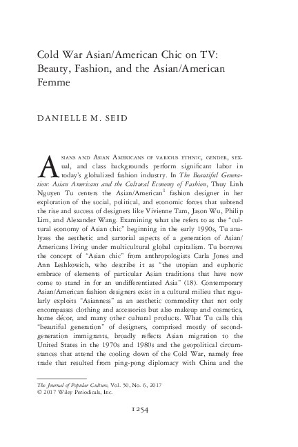 (PDF) Cold War Asian/American Chic on TV: Beauty, Fashion, and the ...