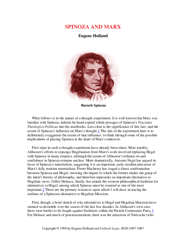 (PDF) Spinoza and Marx