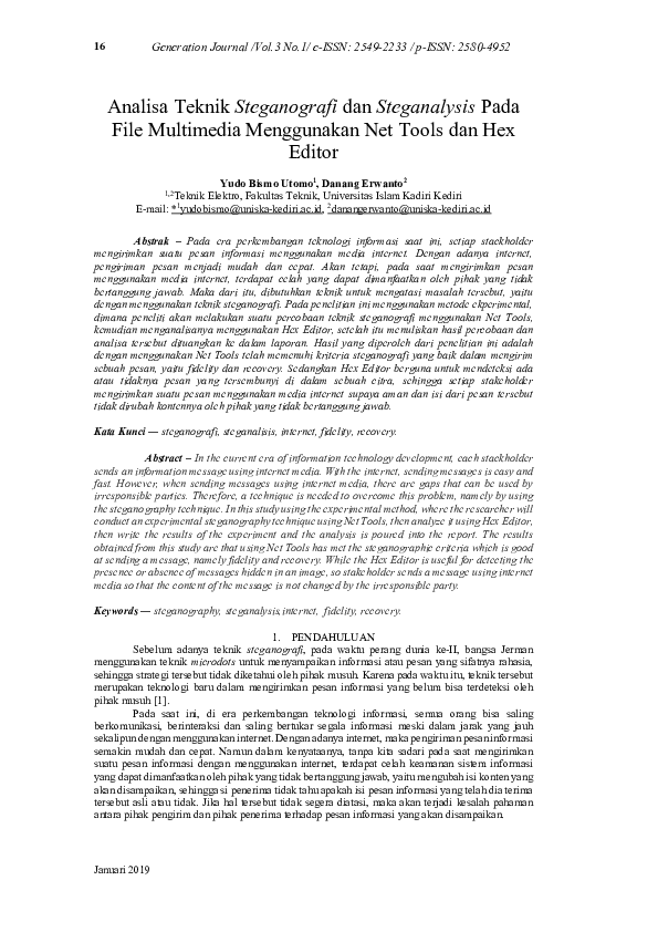 (PDF) Analisa Teknik Steganografi dan Steganalysis Pada File Multimedia ...