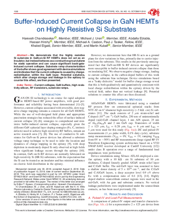 (PDF) Buffer-Induced Current Collapse in GaN HEMTs on Highly Resistive ...