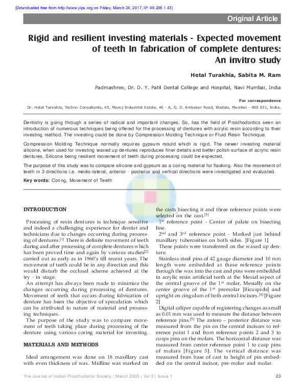 (PDF) Rigid and resilient investing materials - Expected movement of ...