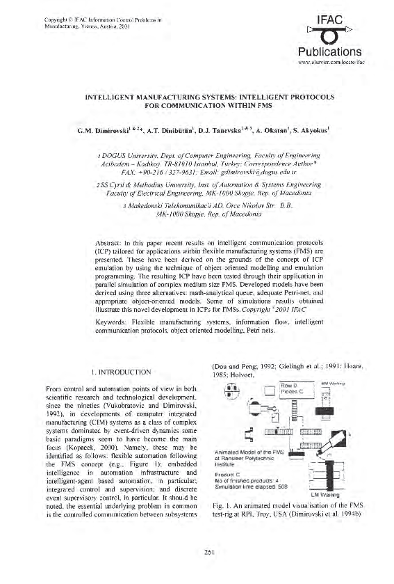 (PDF) Intelligent Manufacturing Systems: Intelligent Protocols for ...
