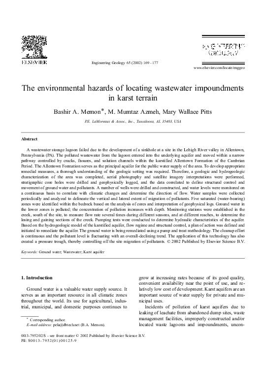 (PDF) The environmental hazards of locating wastewater impoundments in ...