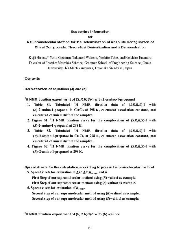 (PDF) Supramolecular Method for the Determination of Absolute ...