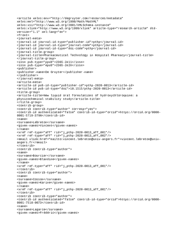 New liquid oral formulations of hydroxychloroquine: a physicochemical ...