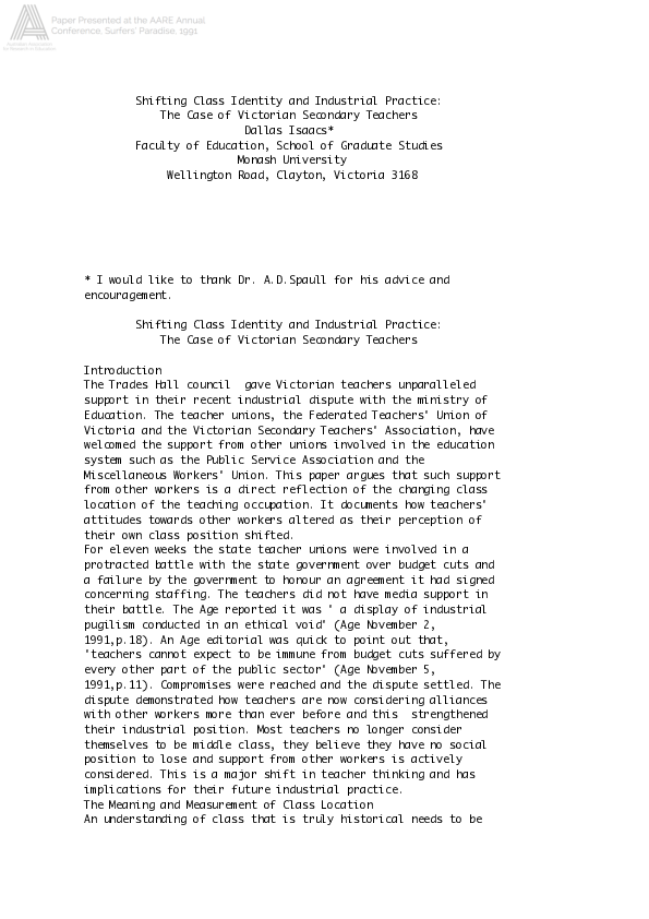 (PDF) SHIFTING CLASS IDENTITY AND INDUSTRIAL PRACTICE: The Case of ...