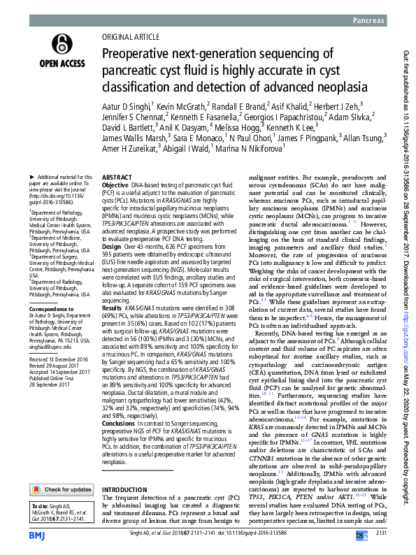(PDF) Preoperative next-generation sequencing of pancreatic cyst fluid ...