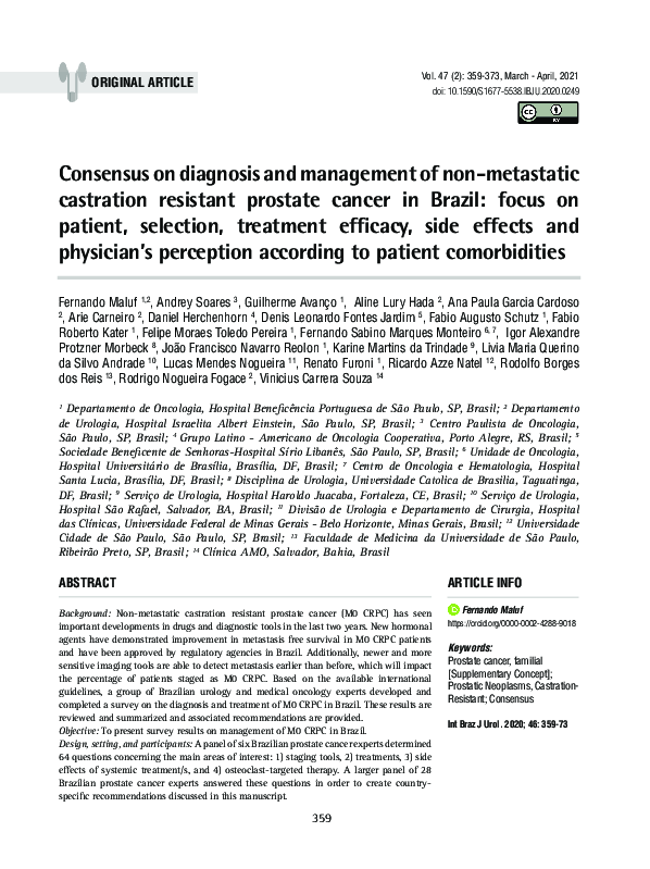 (PDF) Consensus on diagnosis and management of non-metastatic castration resistant prostate ...