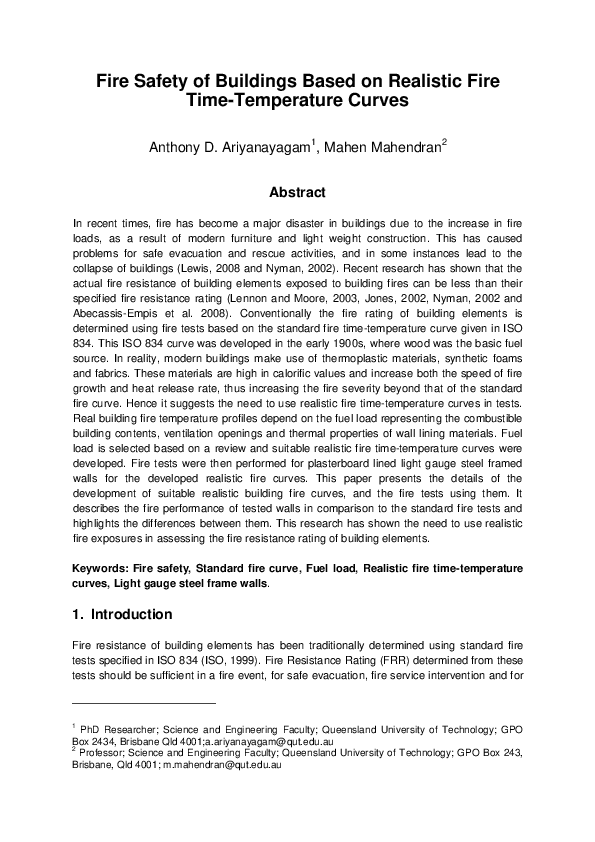 (PDF) Fire safety of buildings based on realistic fire time-temperature ...