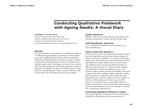 (PDF) Conducting Qualitative Fieldwork with Ageing Saudis | Tuck Wah ...