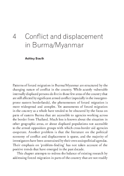 (PDF) Conflict and displacement in Burma/Myanmar
