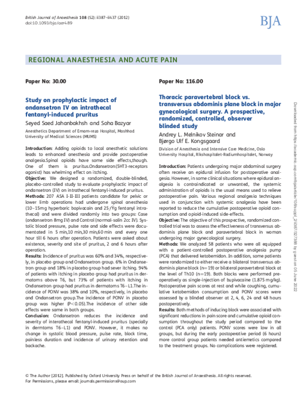 (PDF) Regional Anaesthesia and Acute Pain | raveenthiran rasiah ...