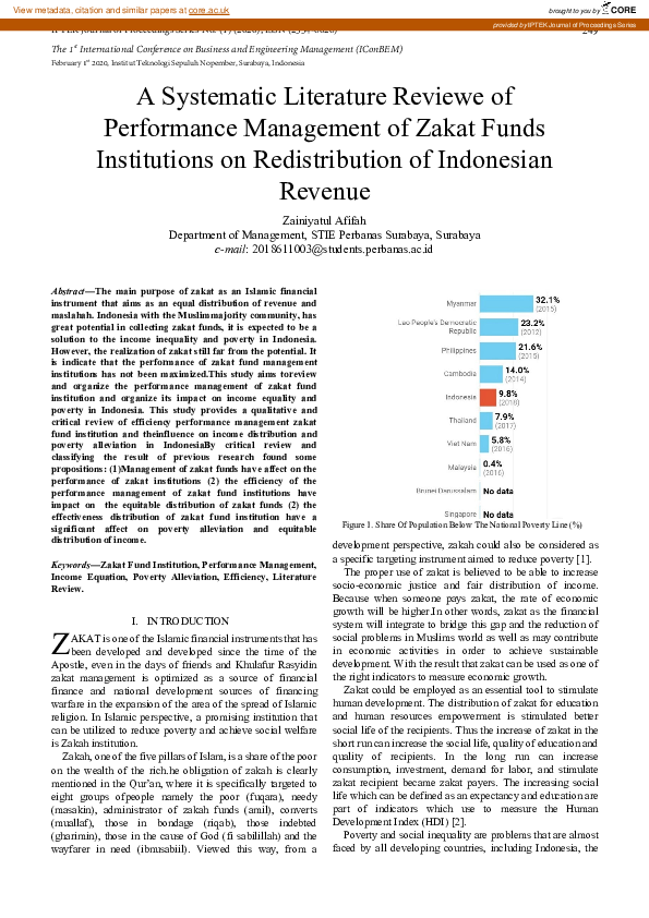 (PDF) A Systematic Literature Reviewe of Performance Management of Zakat Funds Institutions on ...