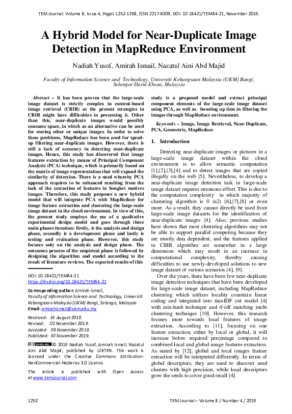 (PDF) A hybrid model for near-duplicate image detection in MapReduce ...