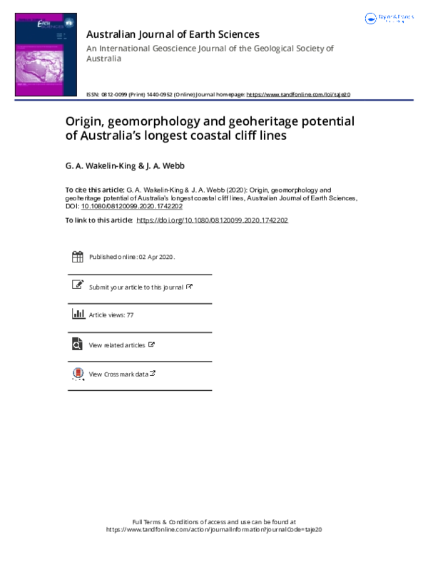 (PDF) Origin, geomorphology and geoheritage potential of Australia’s ...