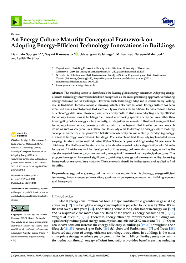 (PDF) An Energy Culture Maturity Conceptual Framework on Adopting ...