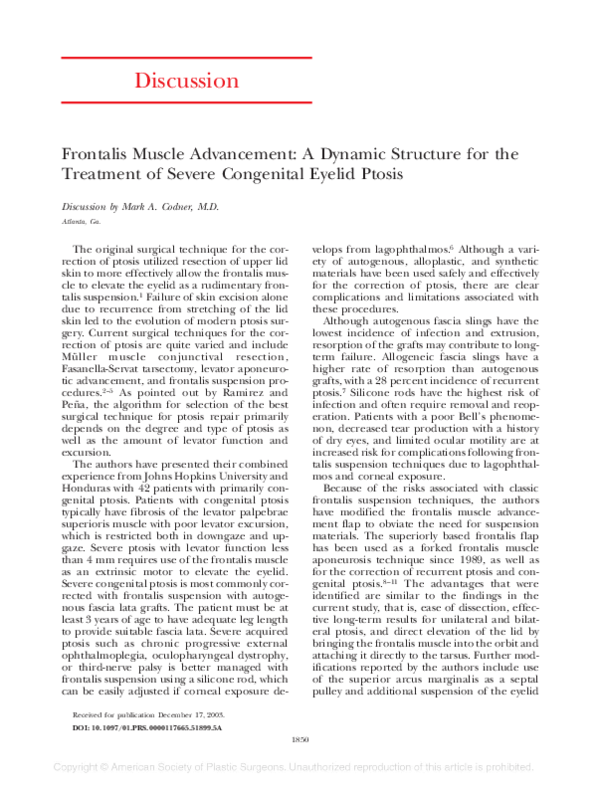 (PDF) Frontalis Muscle Advancement: A Dynamic Structure for the ...