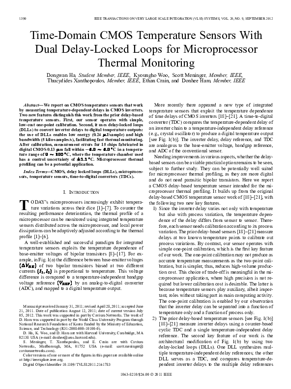 (PDF) Time-Domain CMOS Temperature Sensors With Dual Delay-Locked Loops for Microprocessor ...