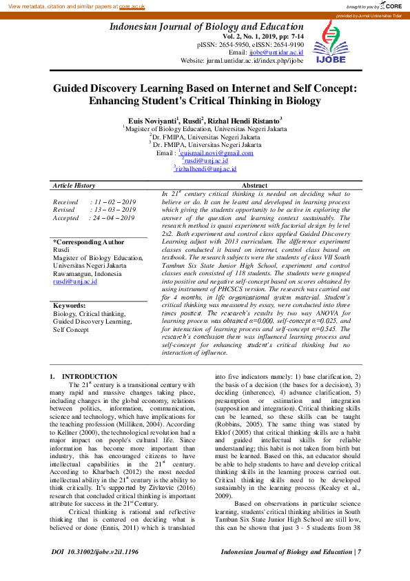 (PDF) Guided Discovery Learning Based on Internet and Self Concept ...