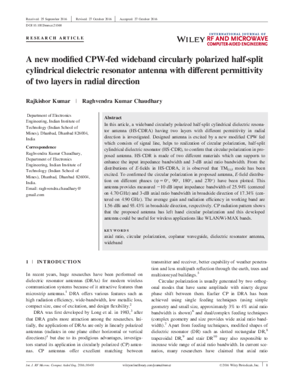 (PDF) A new modified CPW-fed wideband circularly polarized half-split ...