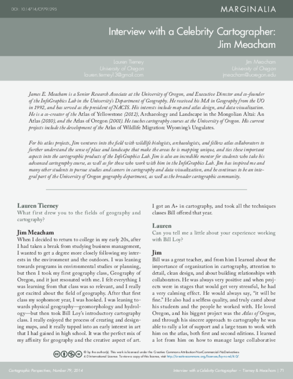 (PDF) Interview with a Celebrity Cartographer: Jim Meacham