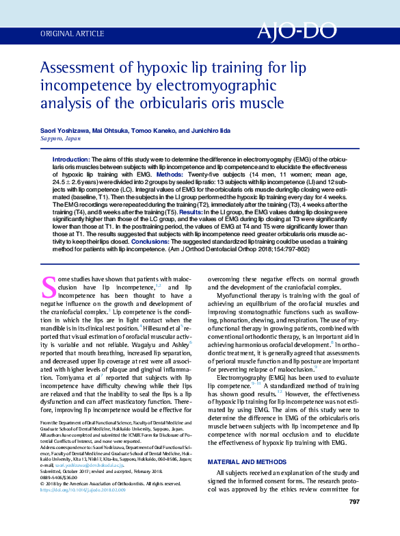 (PDF) Assessment of hypoxic lip training for lip incompetence by ...