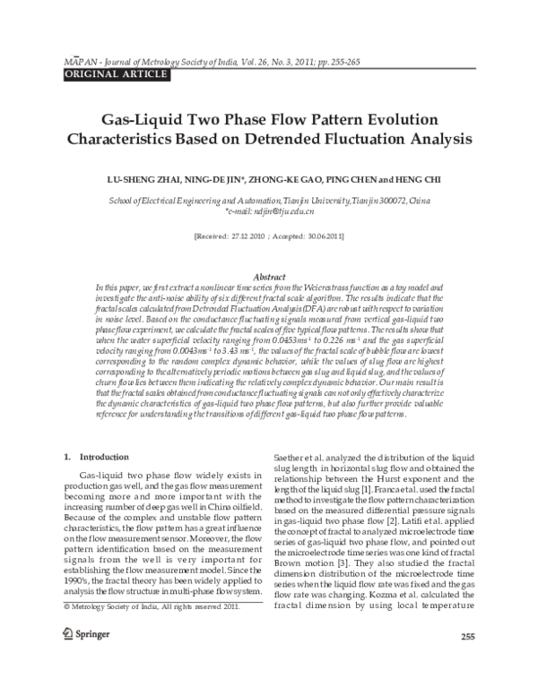 (PDF) Gas-liquid two phase flow pattern evolution characteristics based ...