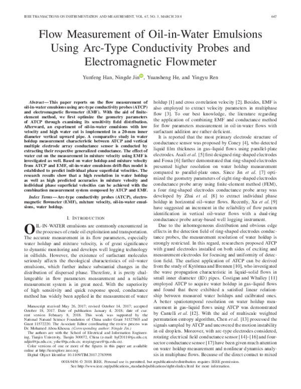 (PDF) Flow Measurement of Oil-in-Water Emulsions Using Arc-Type ...