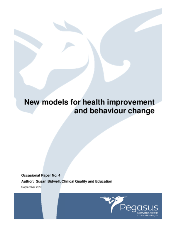 (PDF) New models for health improvement and behaviour change