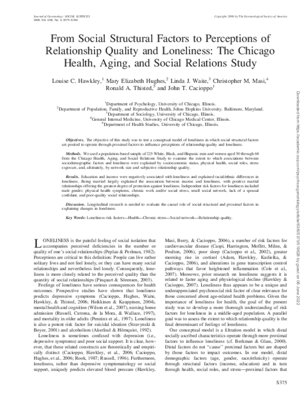 (PDF) From Social Structural Factors to Perceptions of Relationship ...